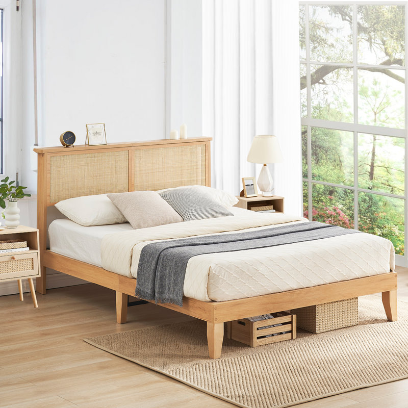 Bay Isle Home™ Stavern Mid Century Natural Platform Bed "& Reviews" | Wayfair